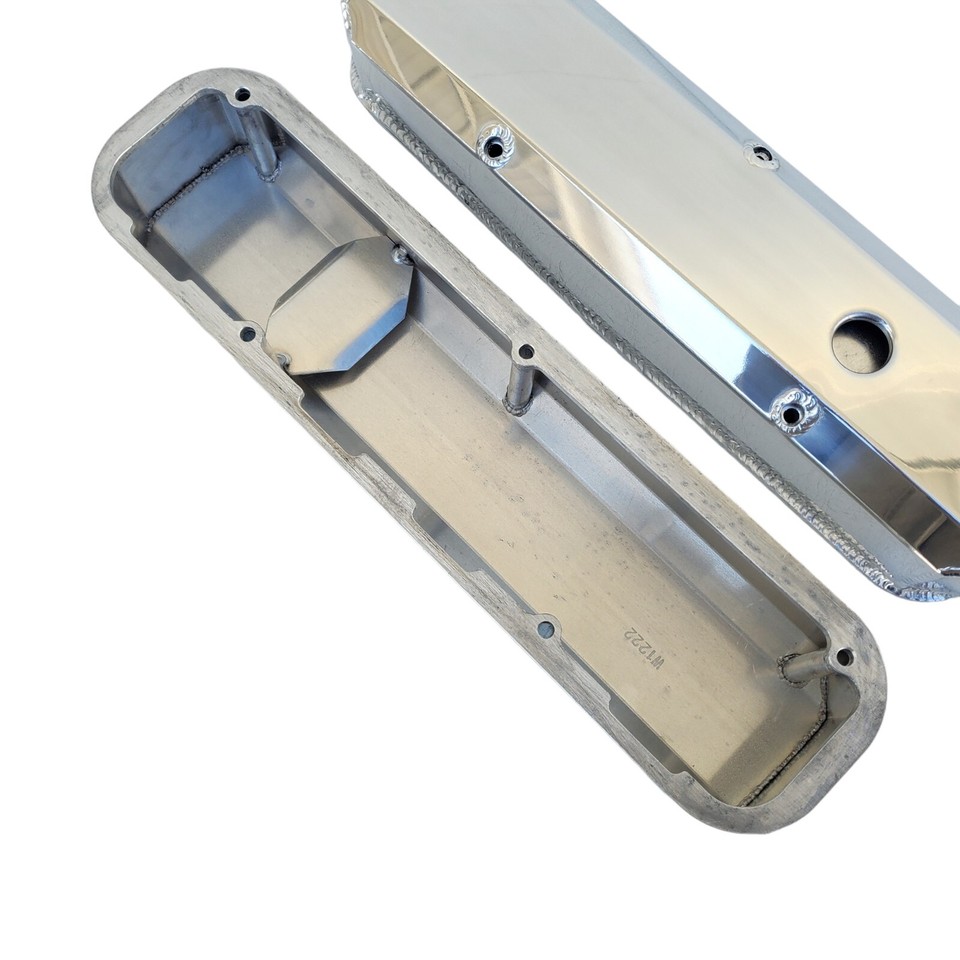 Fits Small Block Mopar Fabricated Polished Aluminum Valve Covers Dodge ...