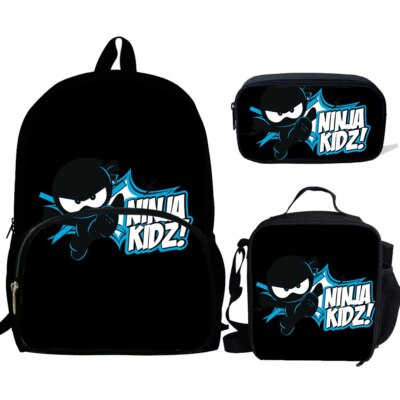 3pcs Backpack NINJA KIDZ Shoulder Bags School Bag Backpack storage kids ...