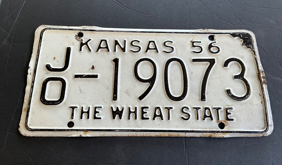 1956 Kansas License Plate Tag JO 19073 | eBay