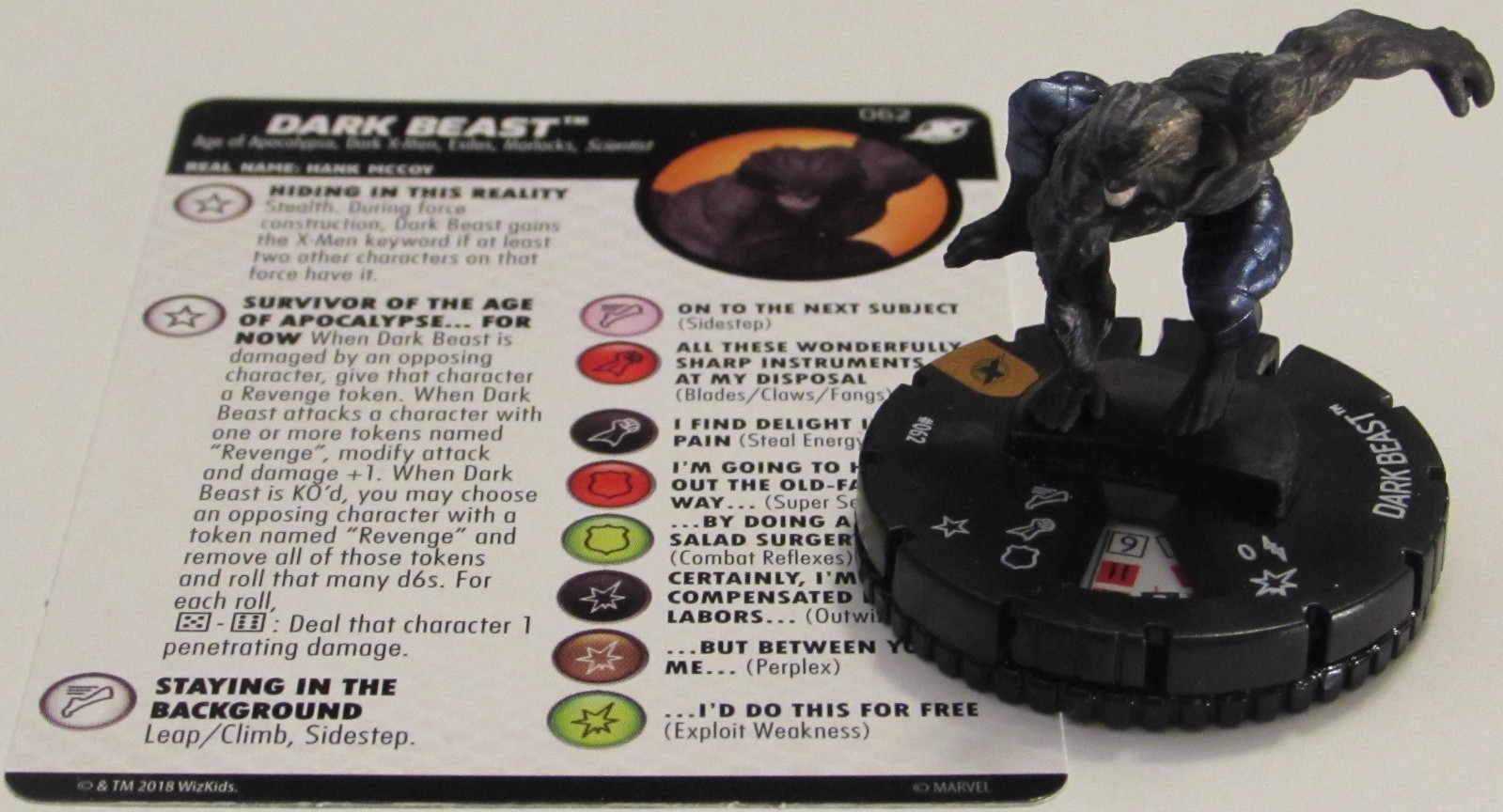DARK BEAST 062 X-Men Xavier's School Marvel HeroClix Chase Rare Age ...