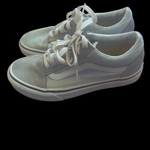 Vans Women's Size 5.5 Light Blue Suede Canvas Low Top Lace Up Shoes ...