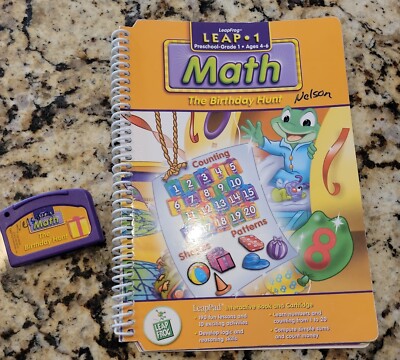 Leap Frog LeapPad Math The Birthday Hunt Book Cartridge Preschool Grade ...