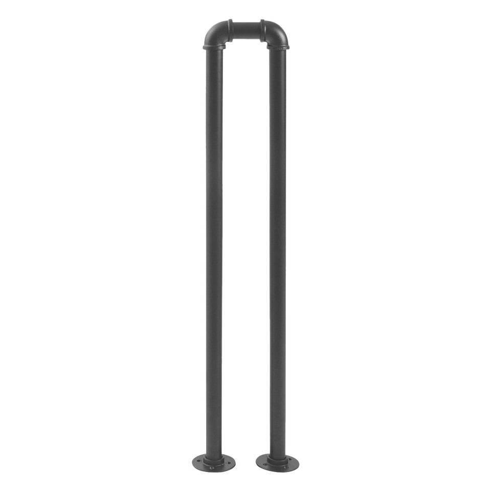 Retro Matte Black Stair Handrail Safety Non-Slip U-Shaped Support ...