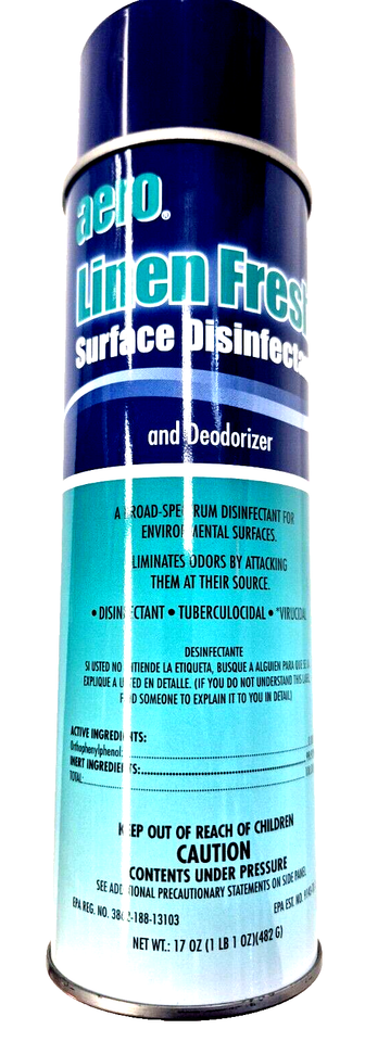 Surface Disinfectant and Deodorizer, Linen Fresh Scent, 17-oz., aero ...