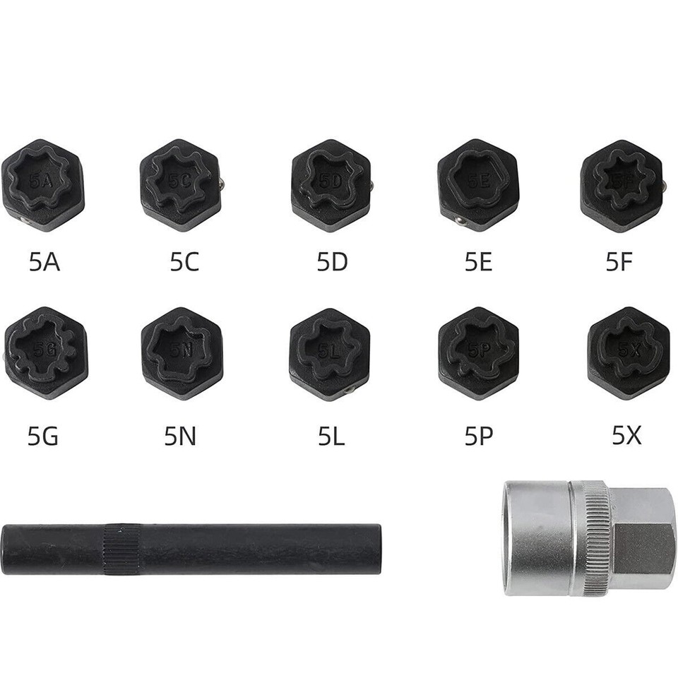 Anti-theft Wheel Lock Lug Nut Key Socket Set Remover Tool Kit for ...