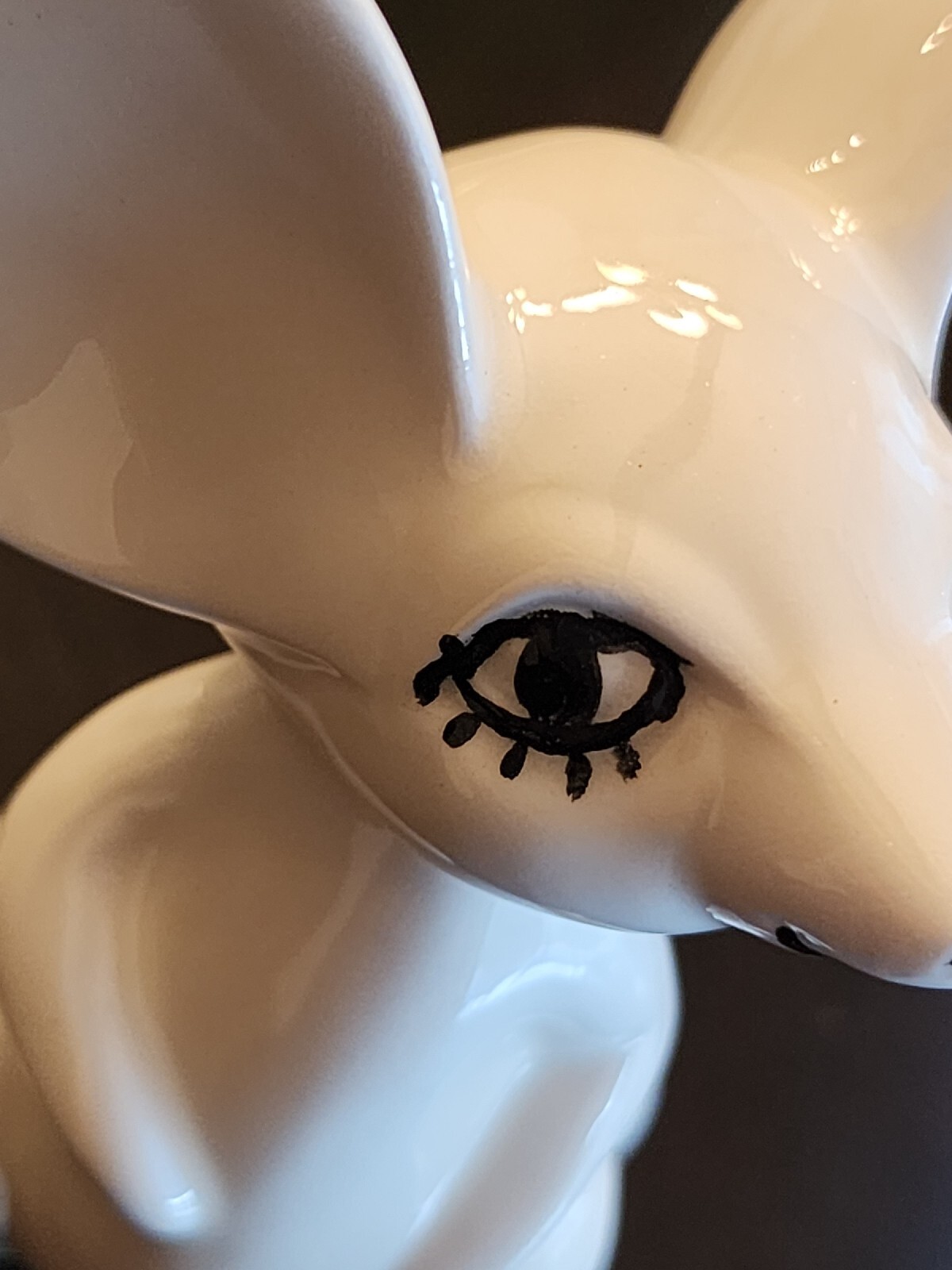 Vintage Ceramic Mouse Figurine White Big Ears 5" Very Cute | eBay