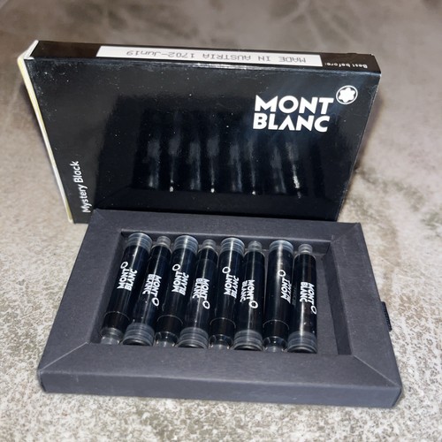 Mont Blanc Fountain Pen Refill Mystery Black Ink Cartridges 8 in box Nr ...