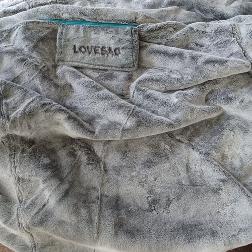 LOVESAC BIG ONE Cover Only Grey Gray Phur Plush Furry Soft Fluffy | eBay