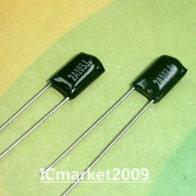 100 PCS 2A103J DIP-2 Polyester Film Capacitors 103 100V 0.01UF 10nF ...