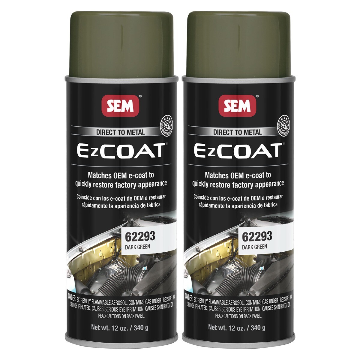 SEM 62293 EZ Coat Dark Green Direct To Metal Spray Paint 12oz (2 Cans ...