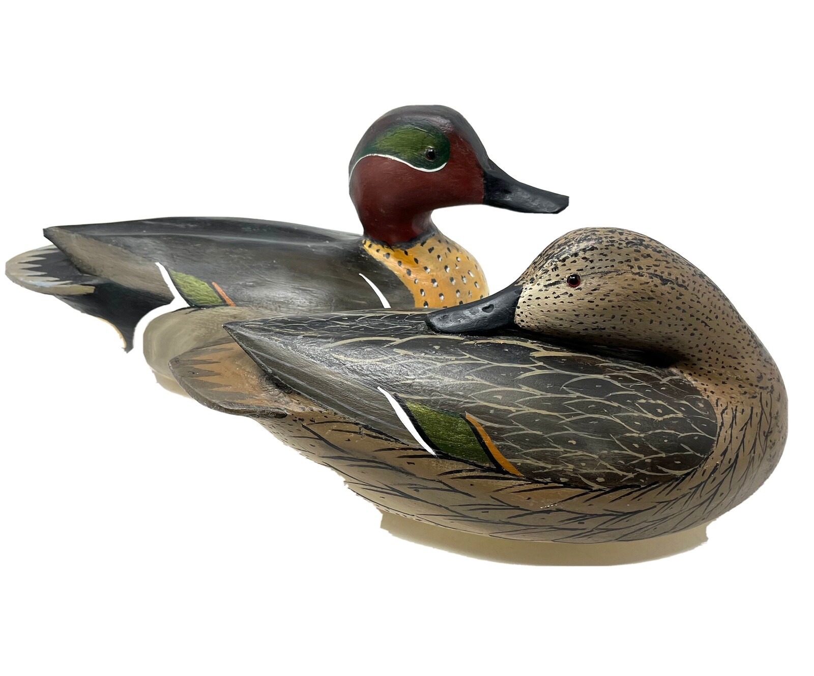 Beautiful Green Wing Teal Pair Duck Decoys William "Bill" Goenne | eBay