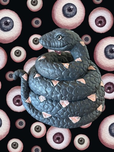 Target Bullseye Mini Pink & Gray Diamondback Snake Halloween Figure ...