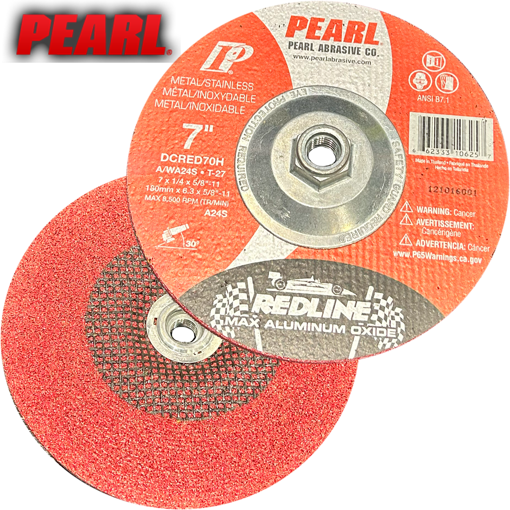 Pearl DCRED70H Grinding Disc 7" x 1/4" x 5/8-11" with Hub Depressed ...