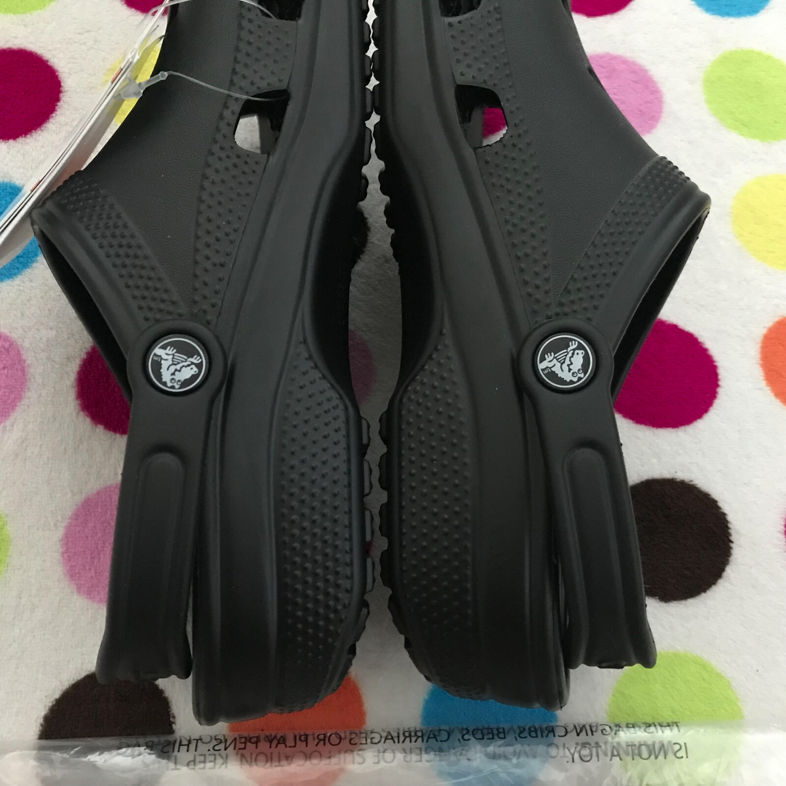 WOMENS CROCS CLASSIC BLACK CLOGS SIZE M7 W8 = UK 7 NWTS | eBay UK