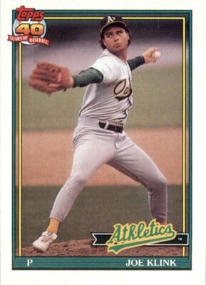 1991 Topps Joe Klink Oakland Athletics #553 | eBay