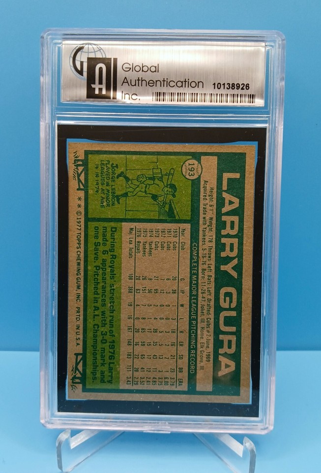 1977 Topps #193 Larry Gura GAI 8.5 Beautiful Card Free Shipping | eBay