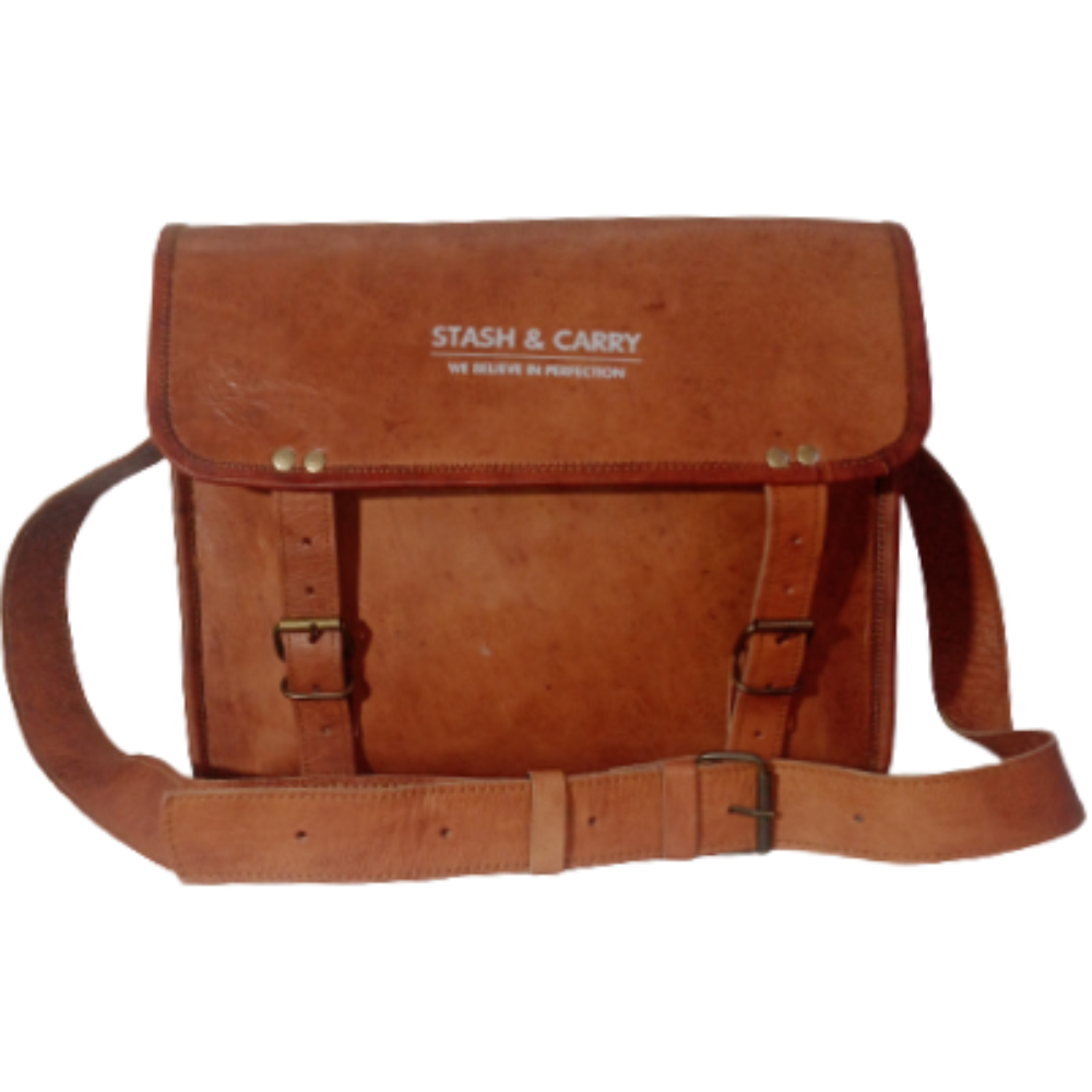 10" Inch Vintage Satchel Bag Leather Messenger Bag unisex bag by "STASH ...