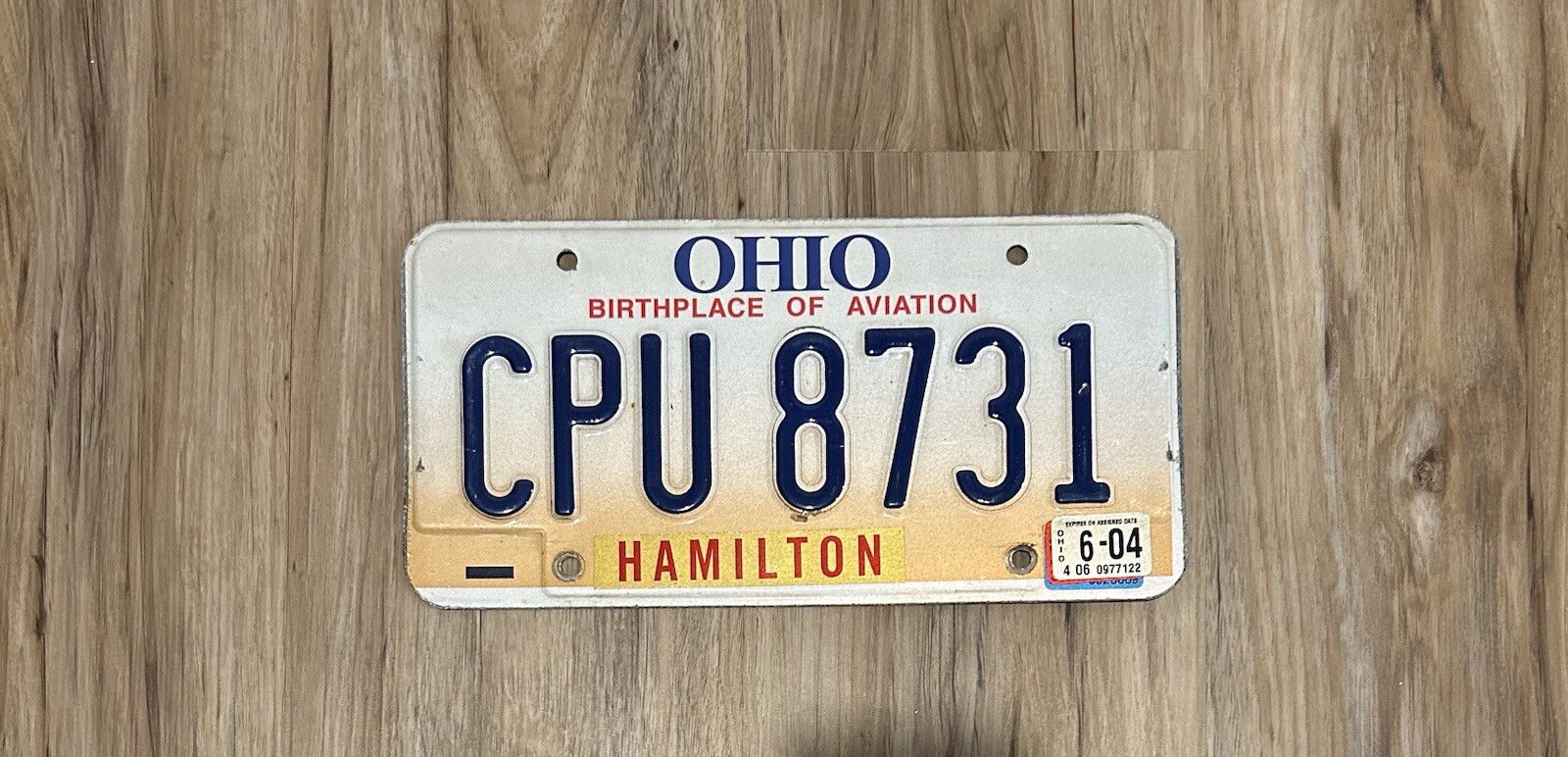 Ohio Birthplace Of Aviation License Plate CPU 8731 2004 Tags Hamilton ...