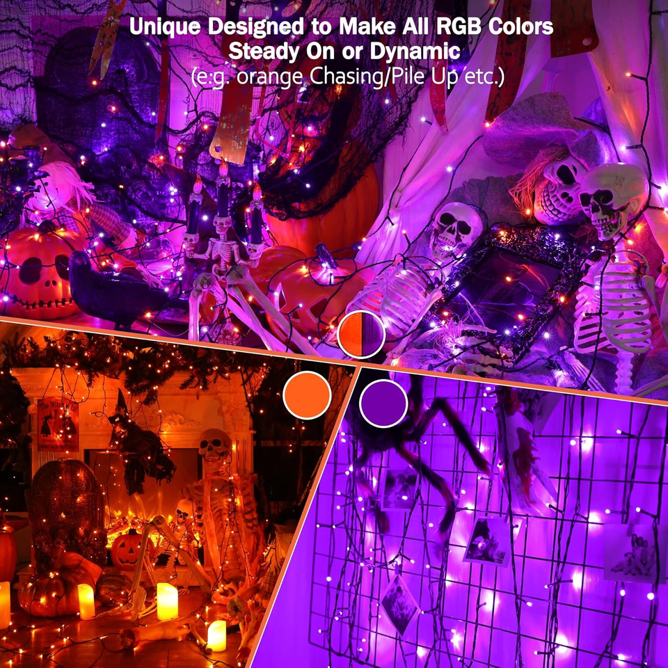 Color Changing Christmas Lights, 66Ft 200 LED RGB Halloween String ...