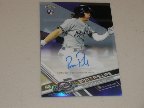 2017 Topps Chrome Purple Refractor Autograph Auto #BP Brett Phillips ...