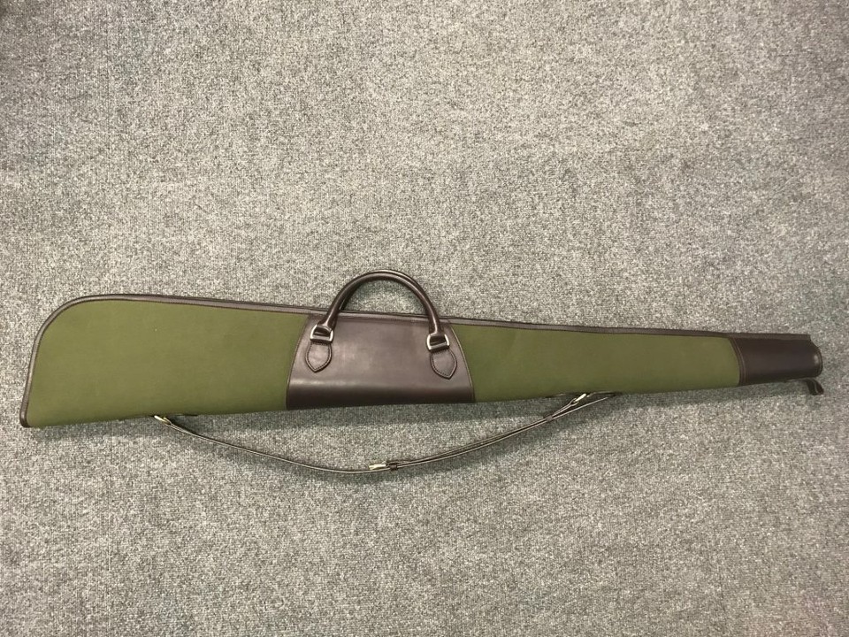 GMK Stockbridge Leather & Canvas Shotgun Gun Slip - Green | eBay