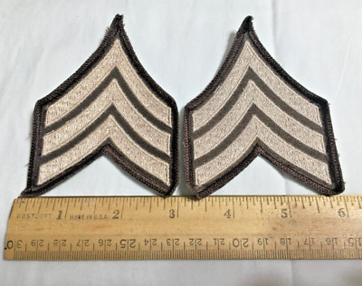 Sergeant Rank Patch Gold Brown Chevron 3 Stripe Single Police | eBay