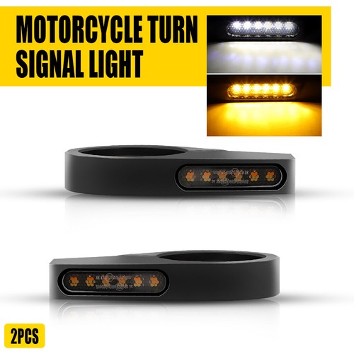 2PCS Smoke Amber LED Turn Signal Blinker White Light DRL Running Lamps ...