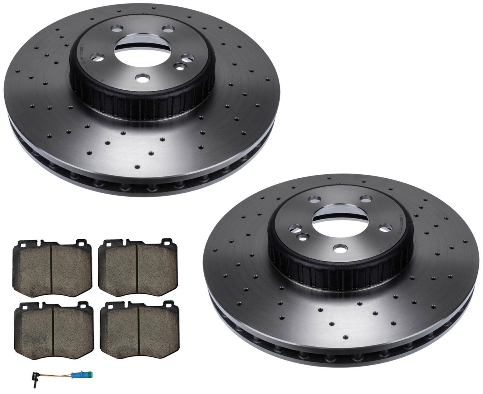 Front Brake Disc Rotors & Brake Pads For Mercedes C300 342MM AMG 2015 ...