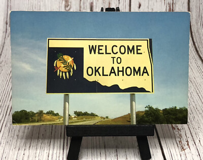 Welcome to Oklahoma - State Highway Border Sign Vintage Postcard | eBay