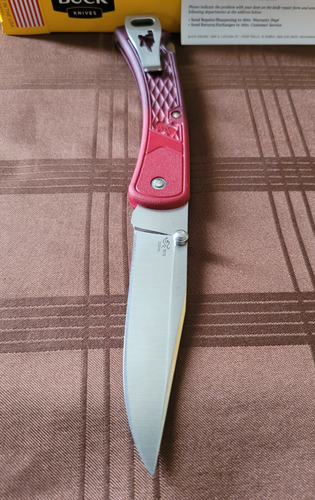 Buck 110 Slim BOS S35vn Super Steel Blade Custom Color Red-Purp Made In ...