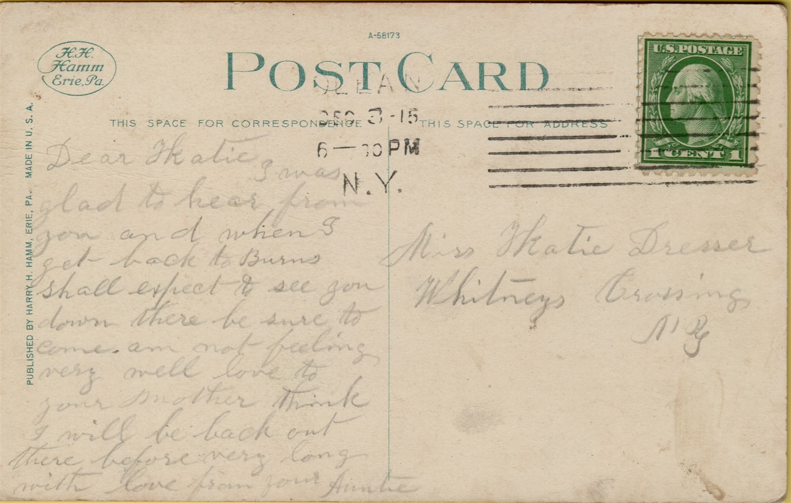 1915 Exterior Street View First National Bank Building Olean NY ...