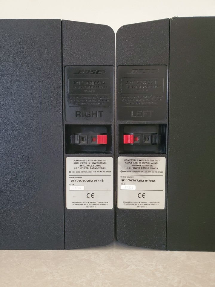 Bose 301 Series IV Direct Reflecting Bookshelf Speakers Left & Right ...
