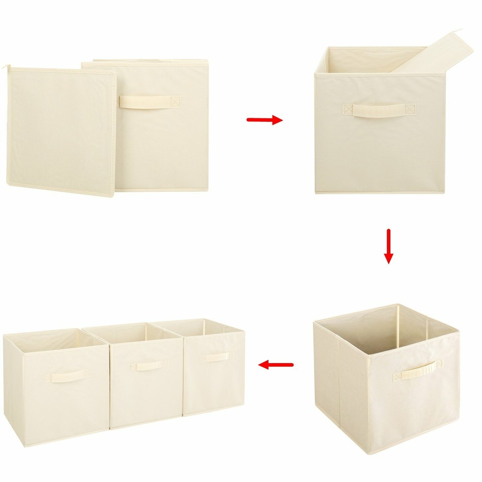 Collapsible Foldable Storage Box Drawer Canvas Fabric Cube Organiser ...