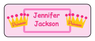 30 personalized princess name tag stickers, tags, school supply labels ...