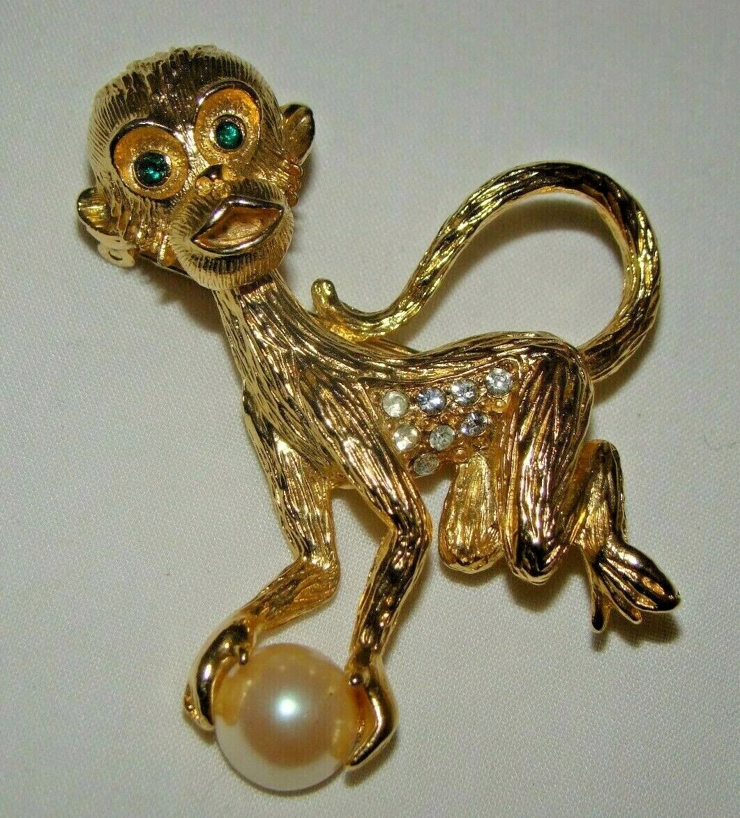Vintage Monkey Brooch