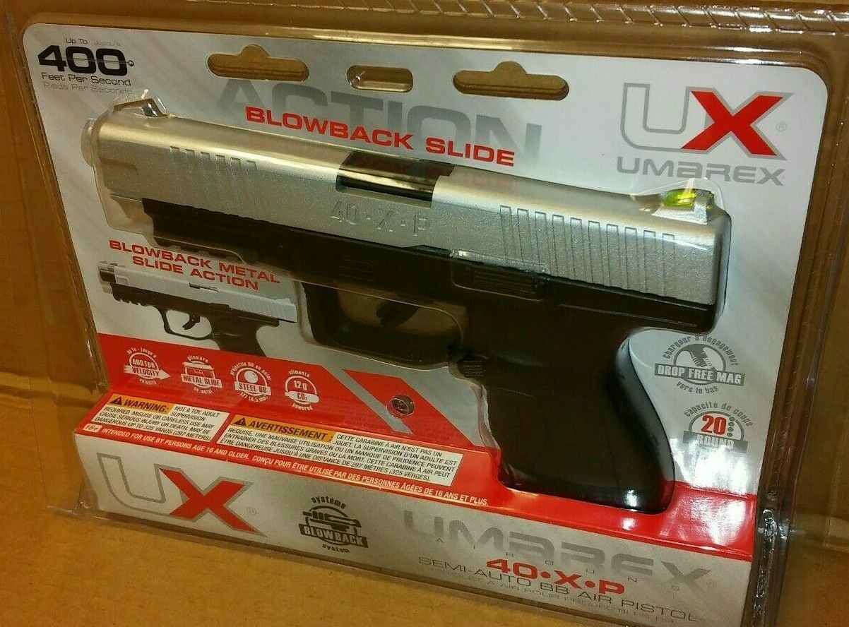 Umarex 40XP CO2 BB Pistol Metal Slide Black W/Silver Slide - 0.177 cal ...