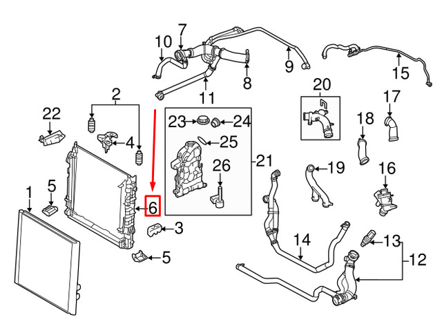 Land Rover LR011041 Genuine OEM Factory Original Radiator Support for ...