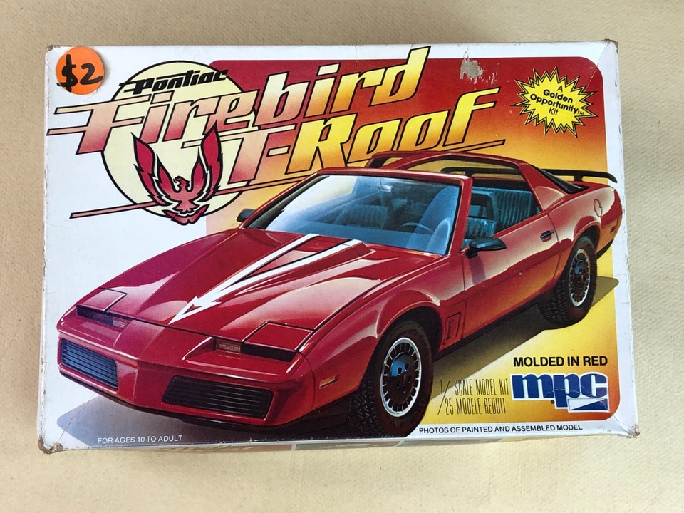 Started ~ 1982 MPC 1:25 Scale Model Kit PONTIAC FIREBIRD T-ROOF #1-0832 ...