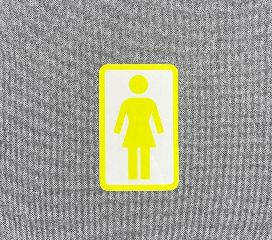 GIRL Skateboard Sticker White-Yellow 3.1" | eBay
