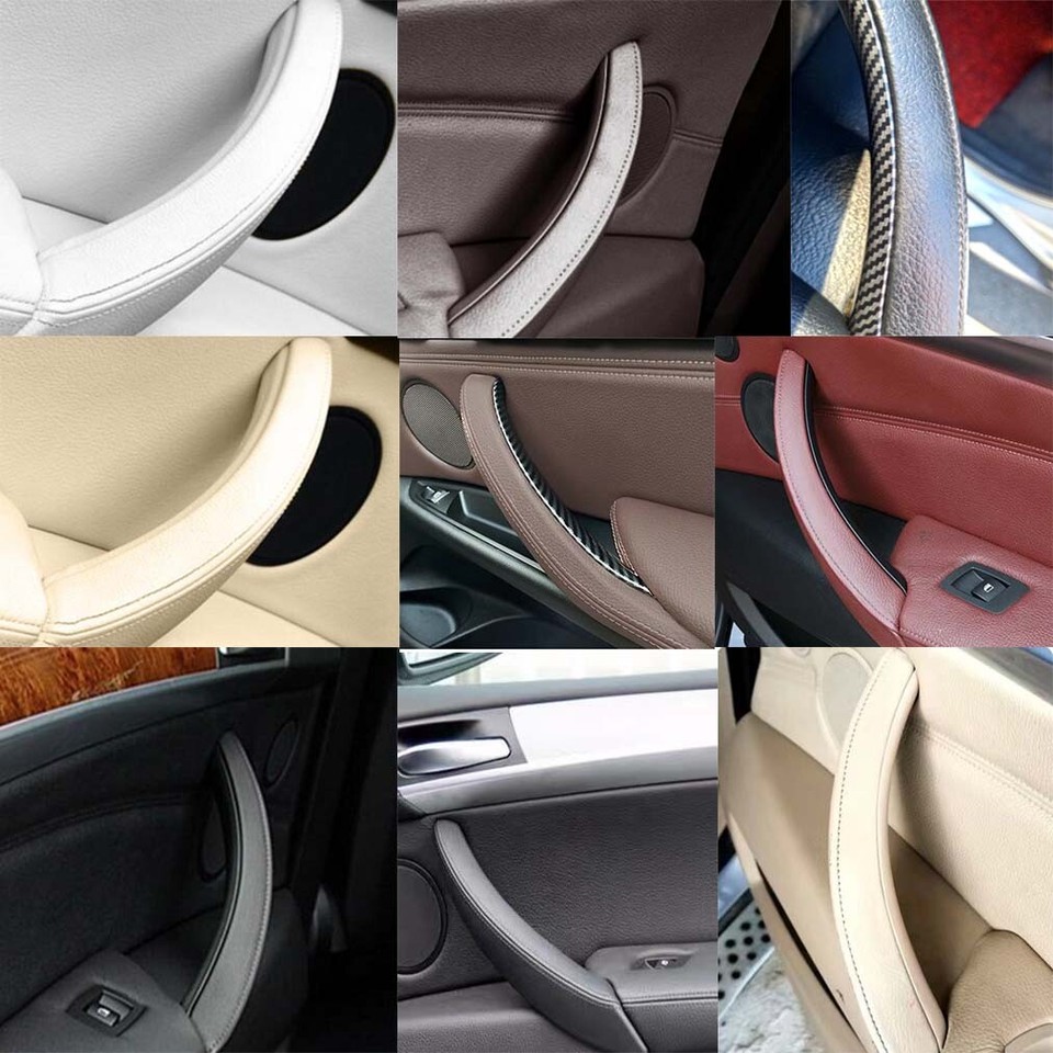 7PCS Inner Door Pull Handle&Leather Cover For BMW X5 X6 E70/71/72 Red ...
