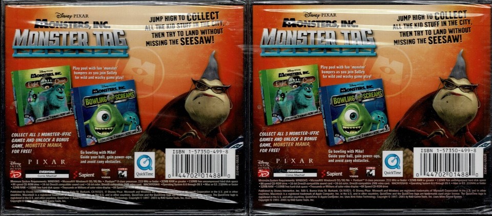 Lot of 2 Disney Monsters Inc Monster Tag Pc Sealed New Buy More Save ...