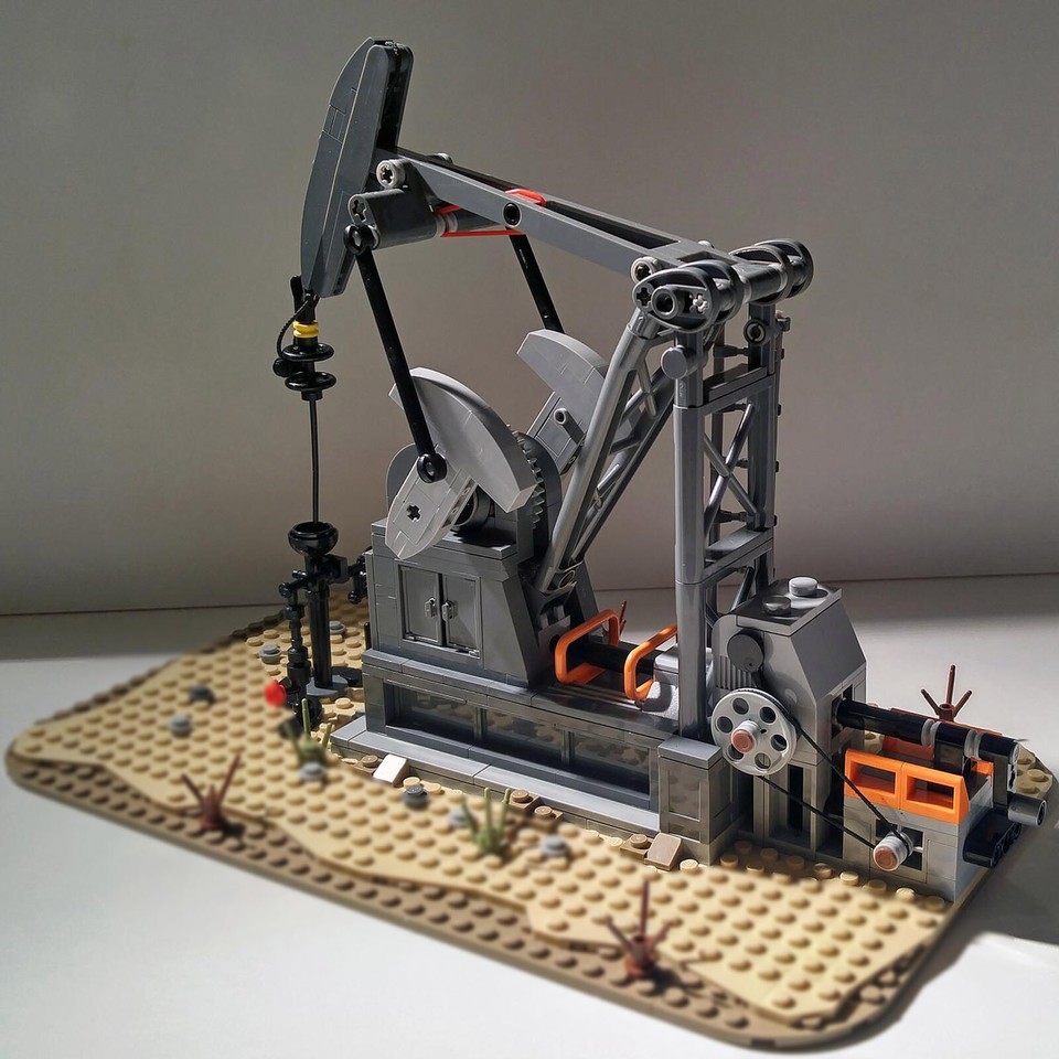 MOC Functioning Oil Pump Jack Oil Derrick Building Set Creative Model for Kids | eBay UK