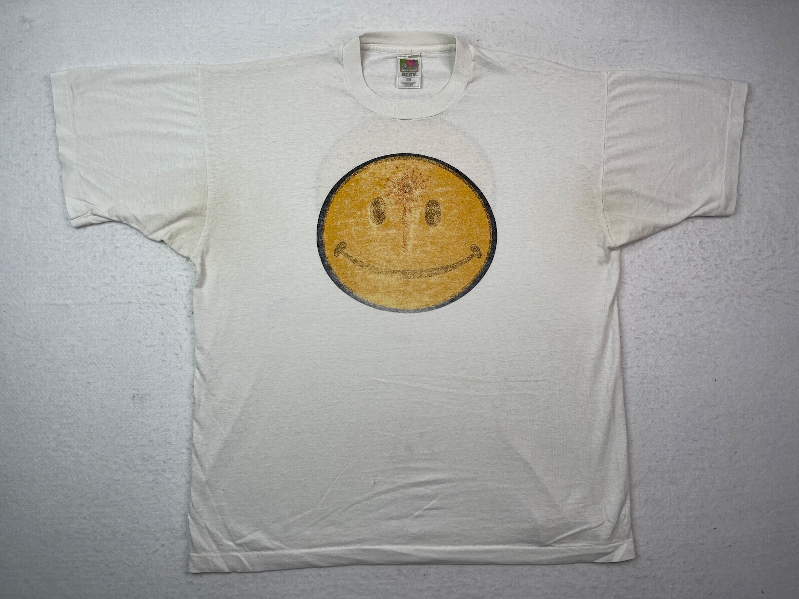 Vintage Distressed 90's Headshot Smiley Face Grunge T… - Gem