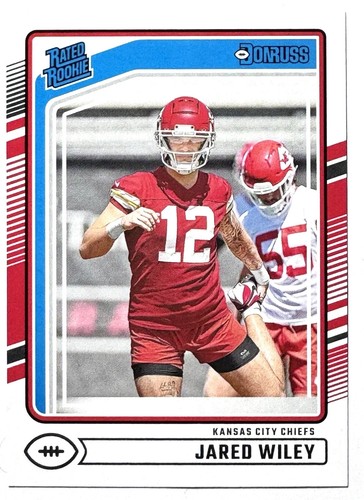 RATED ROOKIE JARED WILEY Kansas City Chiefs 2024 Panini Donruss Card ...