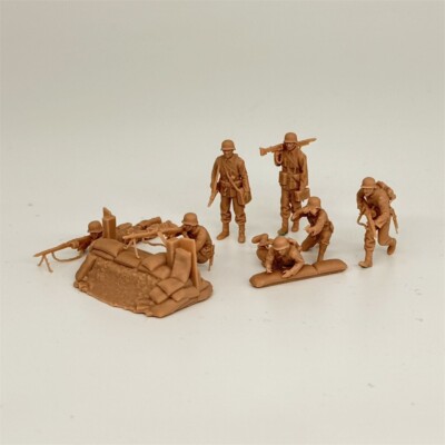1/72 Scale WW2 MG42 Bunker Fortifications Soldier 7 Figures Resin Model ...