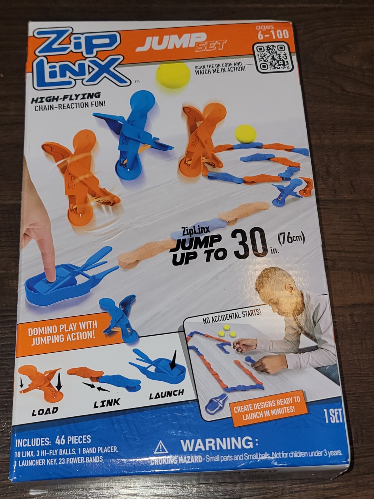 ZIP LINX Jump Set Game Domino Play With Jumping Action High Flying 46 ...