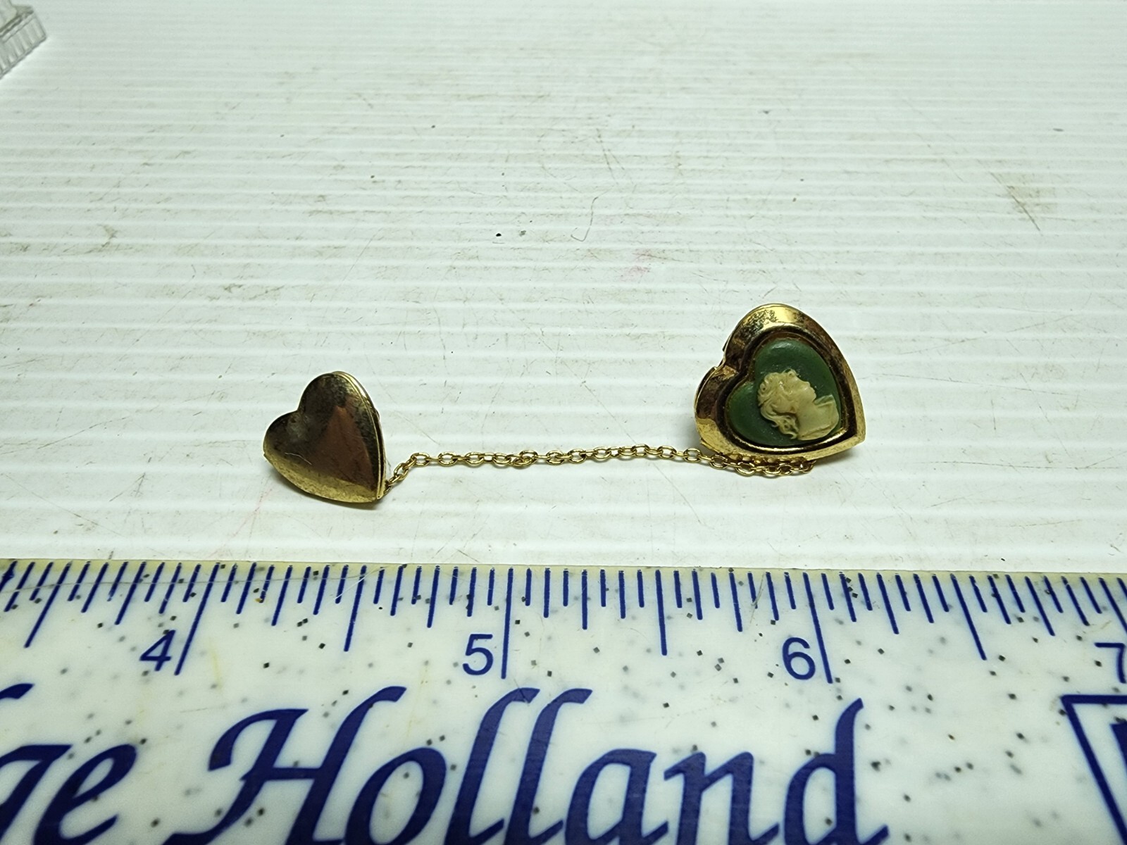 Vintage Cameo Double Locket Pin Estate Costume Jewelr… - Gem
