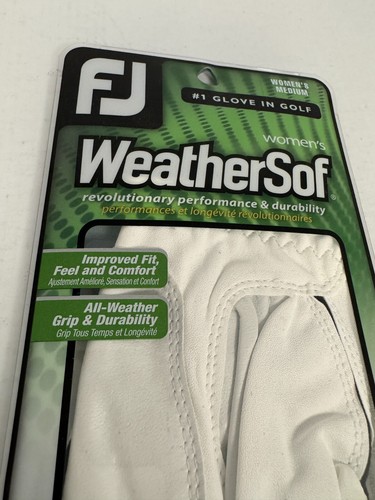NEW Women’s FJ Footjoy WeatherSof Golf Glove Left Hand Size Medium - White/Black | eBay