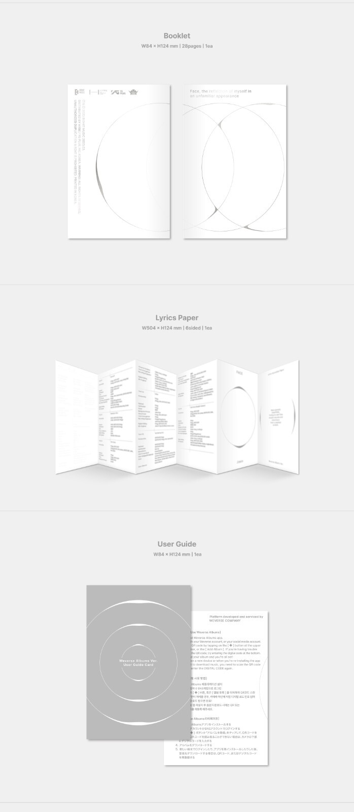 K-POP JIMIN BTS Album FACE Photobook Ver. Weverse Ver. P.Book+Photocard ...
