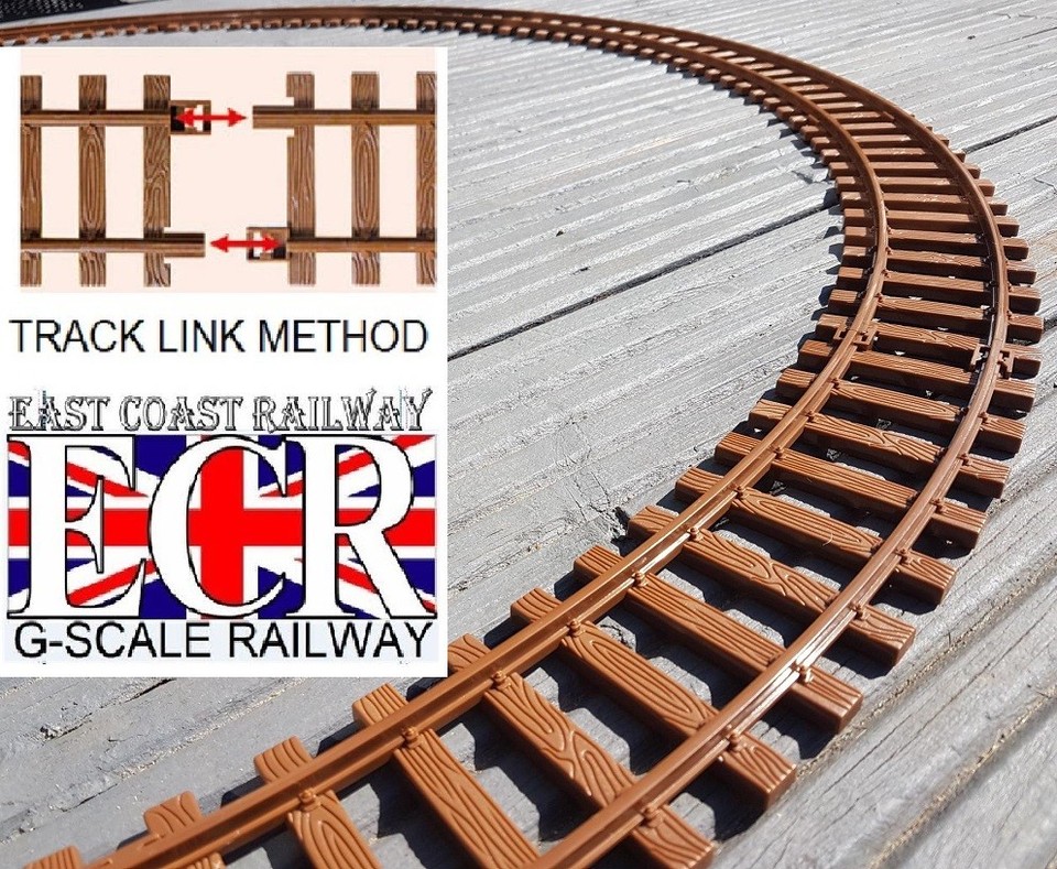 G SCALE RAILWAY RAIL 45mm GAUGE STRONG PLASTIC TRACK FOR GARDEN, COACH ...